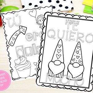 Spanish Valentine's Day Coloring Pages | Día De San Valentín | Spanish ...