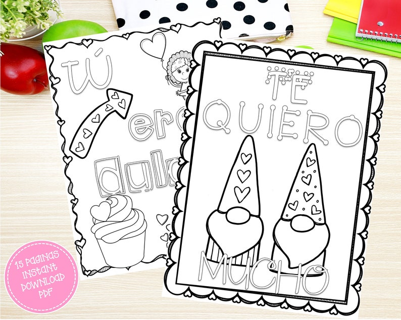 Spanish Valentine's Day Coloring Pages | Día De San Valentín | Spanish ...