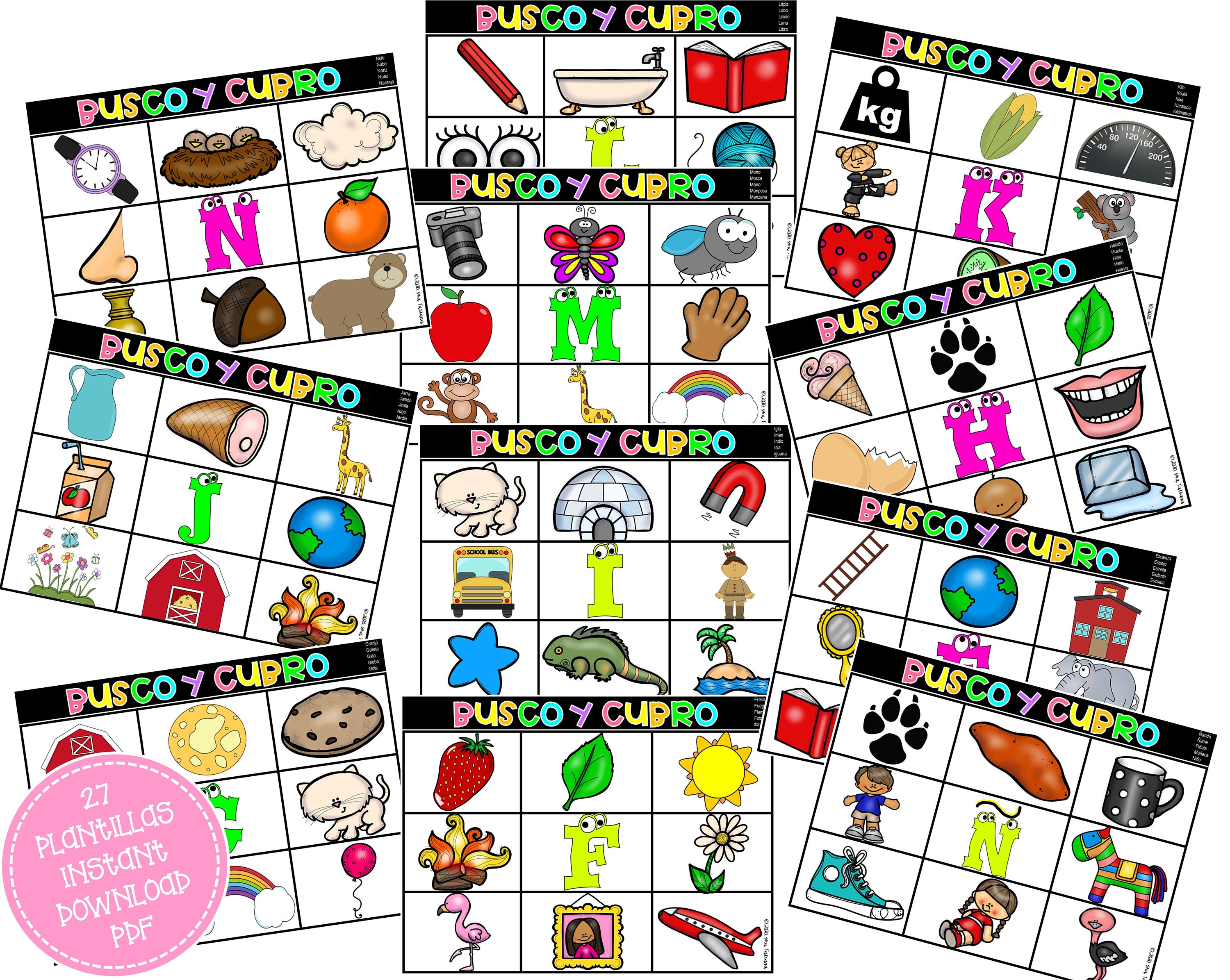 El Alfabeto| Busco Y Cubro | Sonidos Iniciales | Spanish Alphabet ...