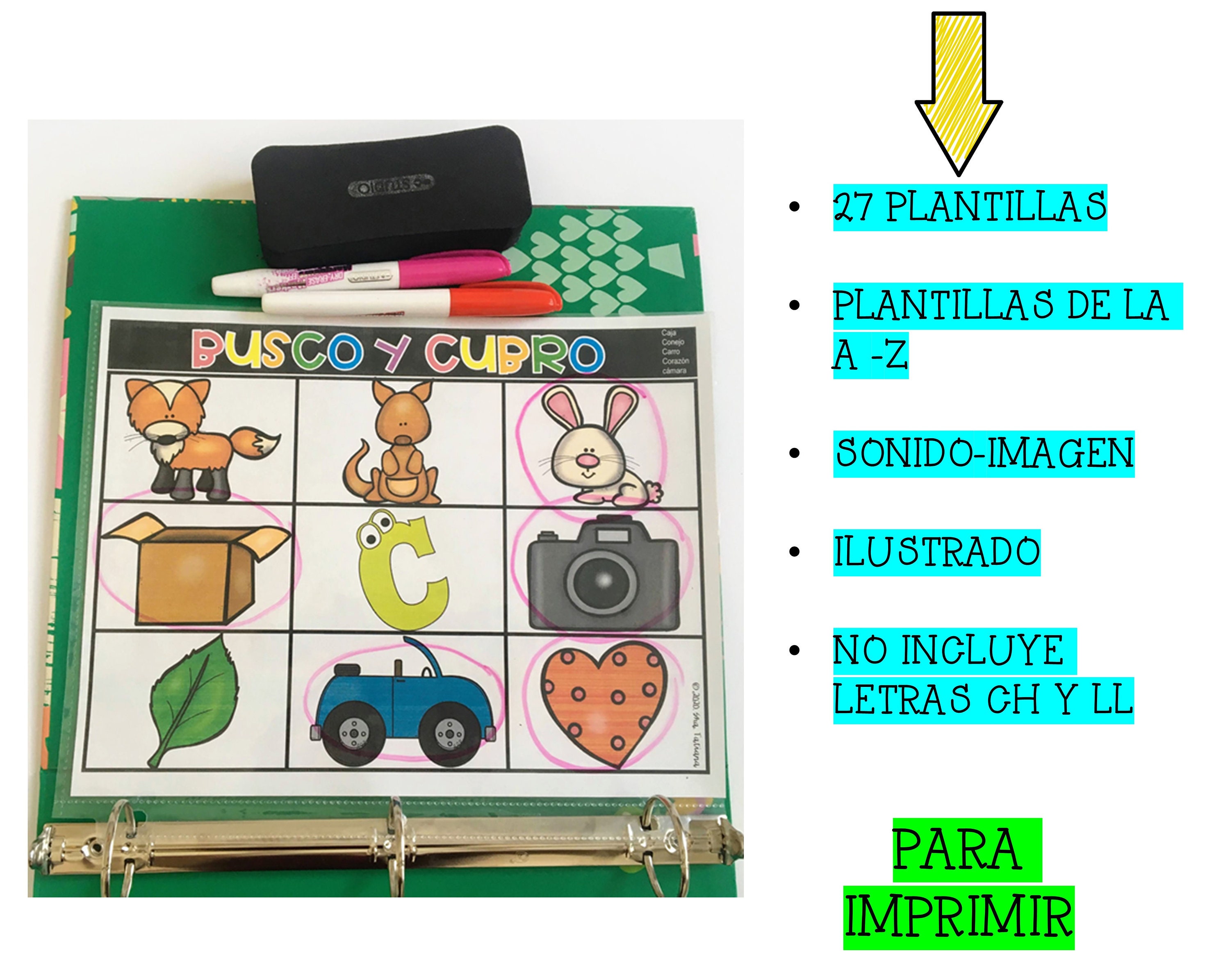 El Alfabeto| Busco Y Cubro | Sonidos Iniciales | Spanish Alphabet ...