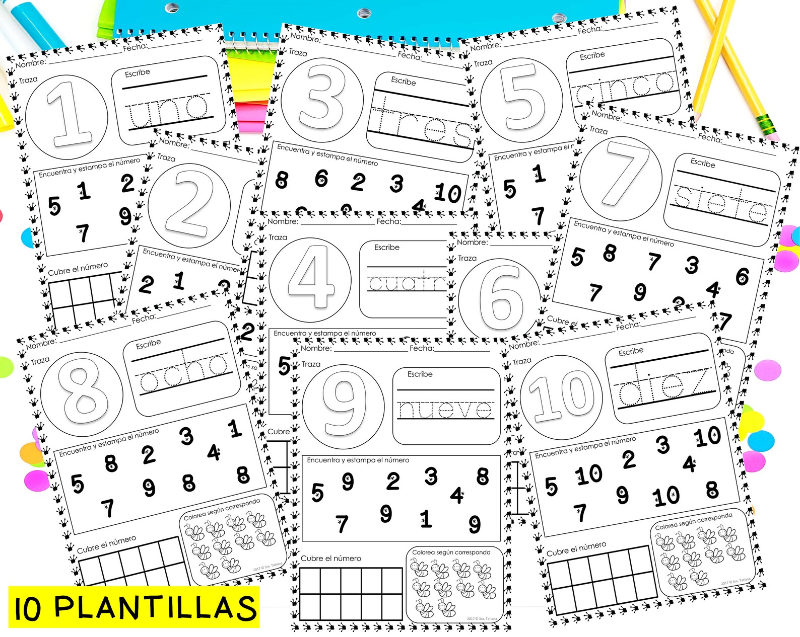 Printable Numbers in Spanish | Numeros En Español | Sentido Numerico ...