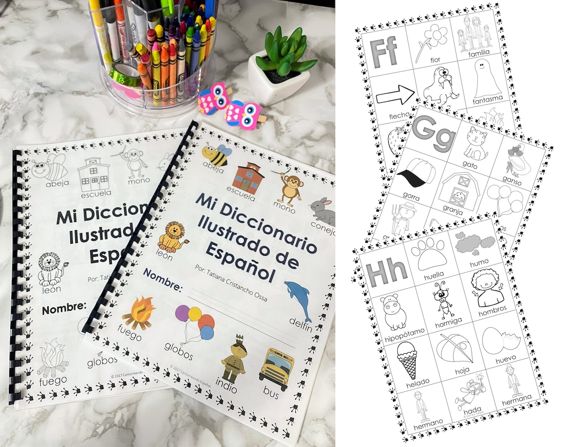 Printable Picture Dictionary in Spanish | Diccionario Ilustrado ...