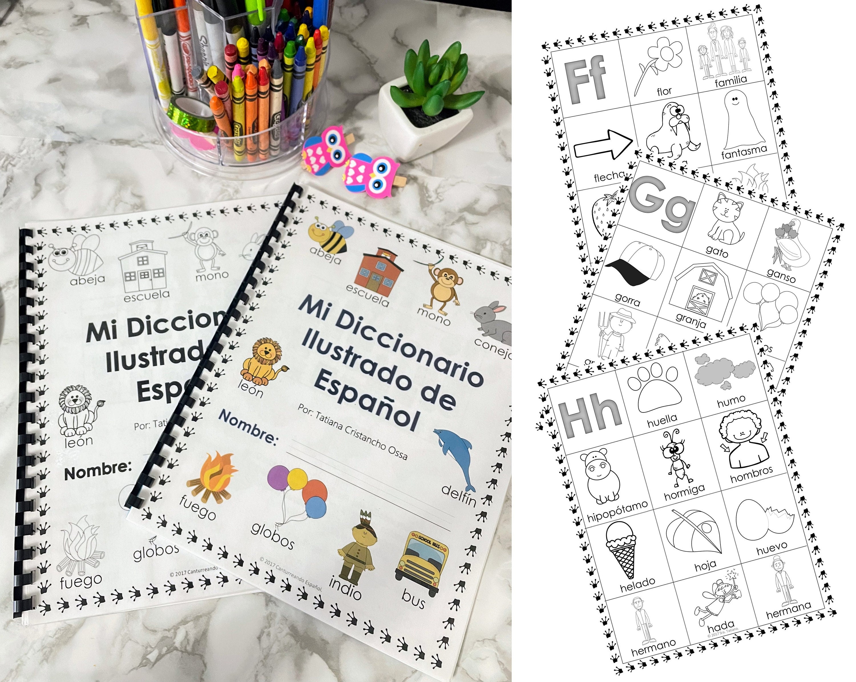 Printable Picture Dictionary in Spanish | Diccionario Ilustrado ...