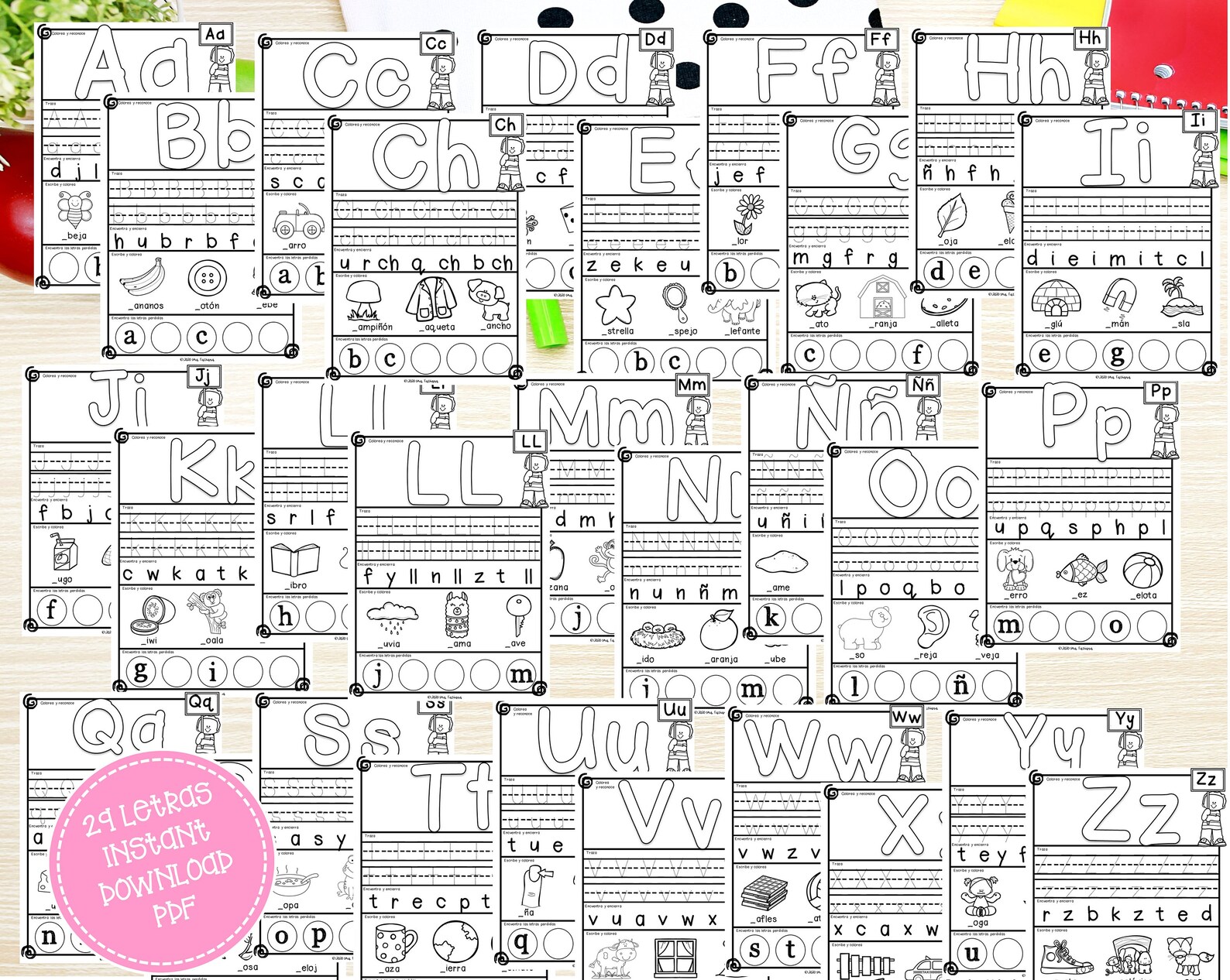 Printable Spanish Alphabet Worksheets | Actividades Para El Alfabeto ...