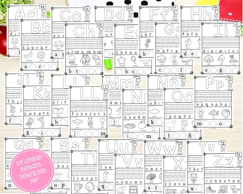 Printable Spanish Alphabet Worksheets | Actividades Para El Alfabeto ...