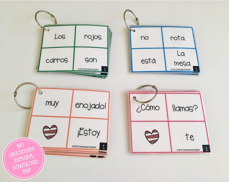 Printable Scrambled Sentences in Spanish Formando Oraciones Revueltas ...