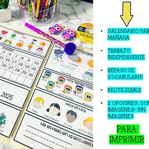 Printable Morning Calendar Folder in Spanish | Calendario Matutino En ...