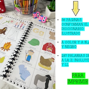 Printable Picture Dictionary in Spanish | Diccionario Ilustrado ...