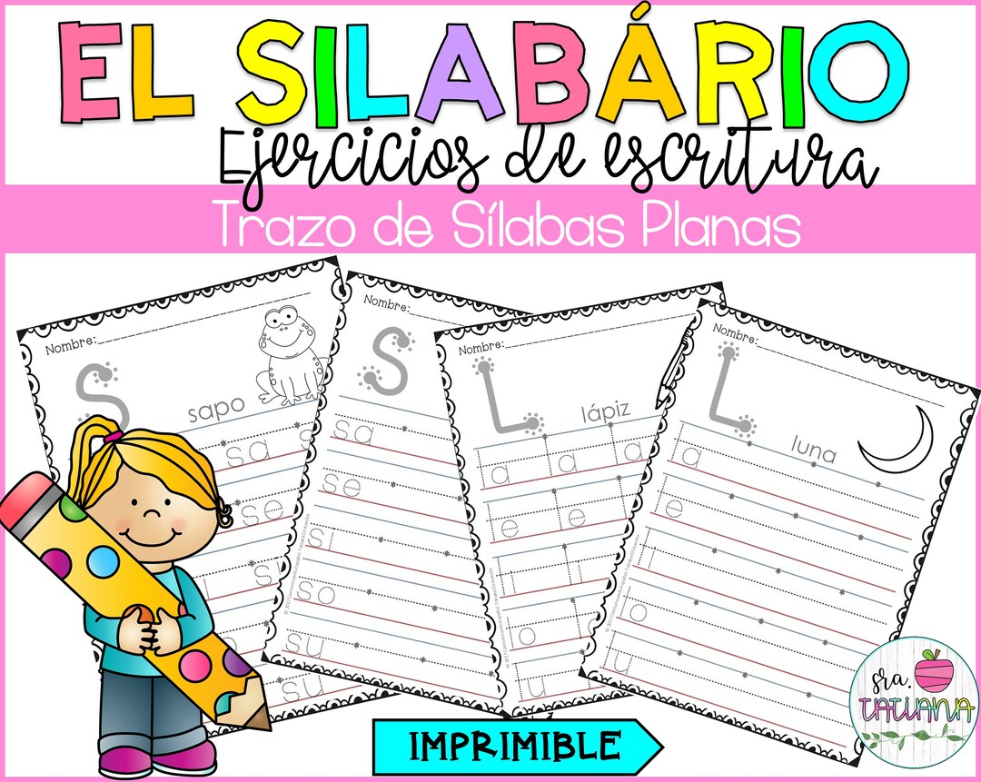 Sílabas de seguimiento imprimibles en español / Trazo de - Etsy México