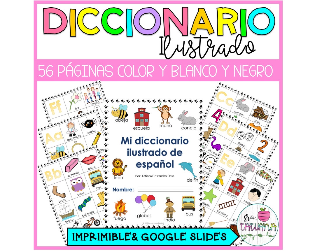 Printable Picture Dictionary in Spanish | Diccionario Ilustrado ...
