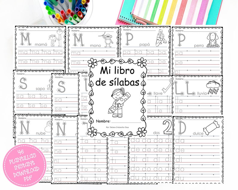 Printable Trace Syllables in Spanish | Trazo De Sílabas | Las Silabas ...