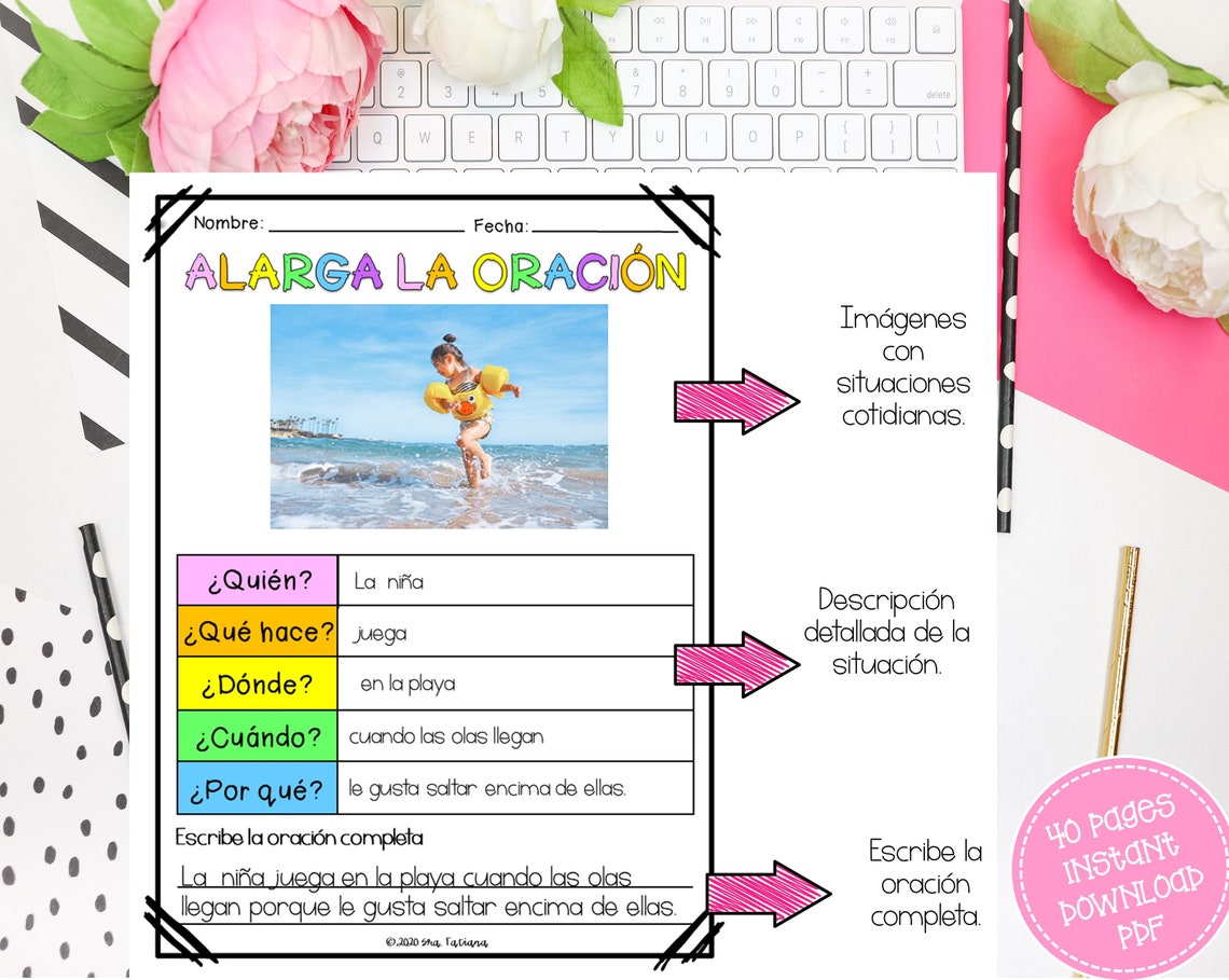 Printable Complete the Sentence in Spanish | Alarga La Oracion ...