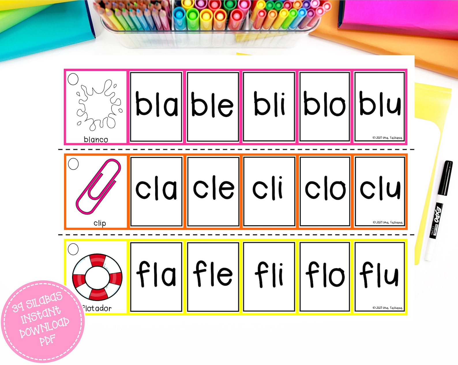 Llavero De Silabas | Silabas Simples Y Trabadas | Learn Spanish ...