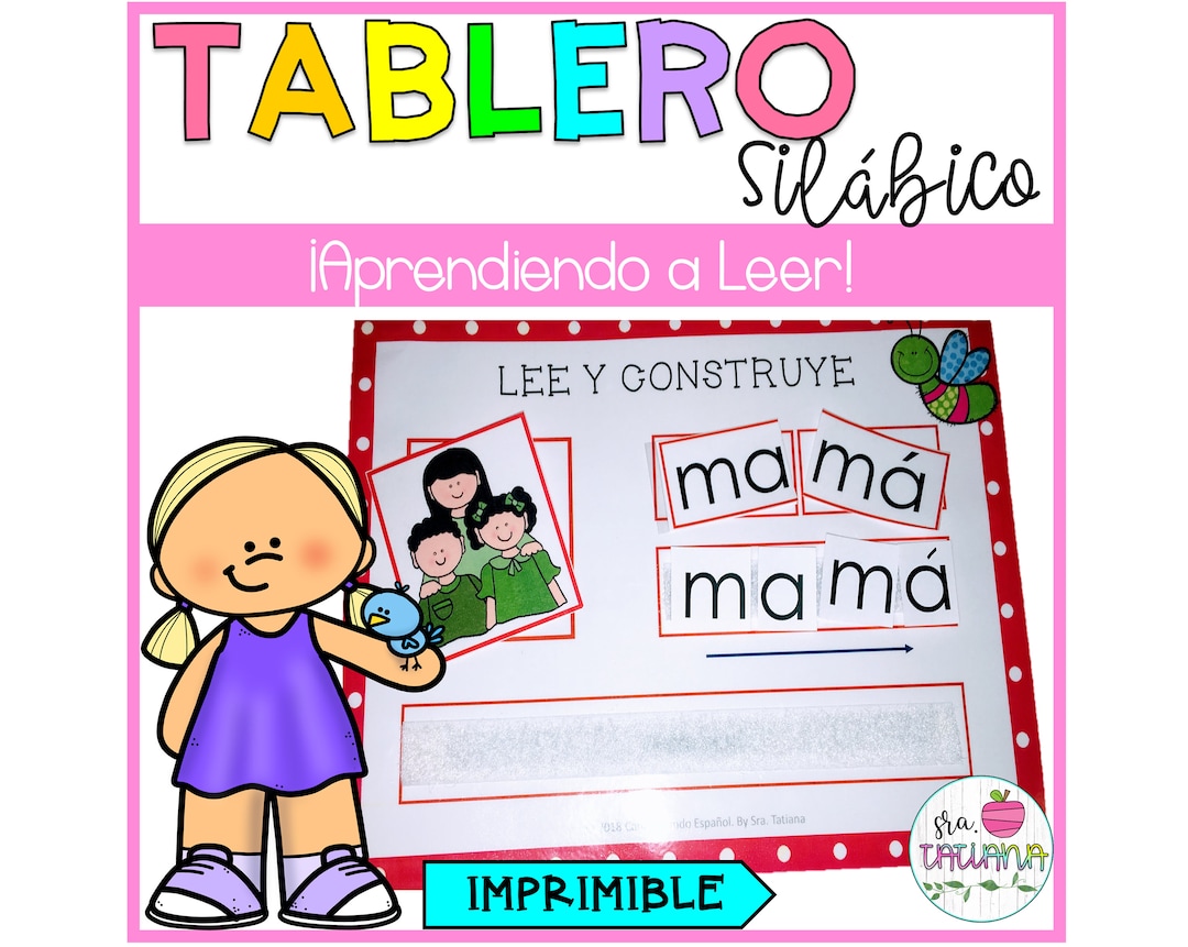 Printable Spanish Syllable Board | Tablero Silábico | Aprendiendo a ...