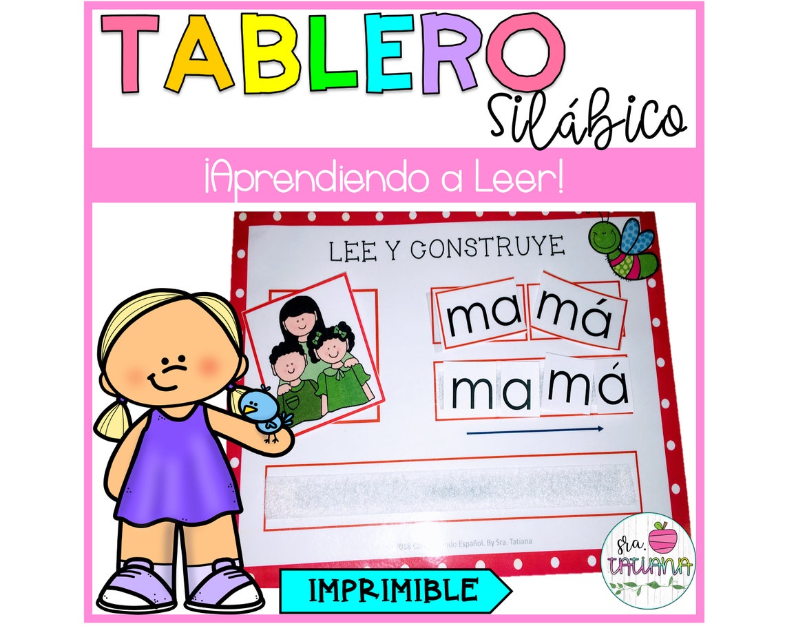 Printable Spanish Syllable Board | Tablero Silábico | Aprendiendo a ...