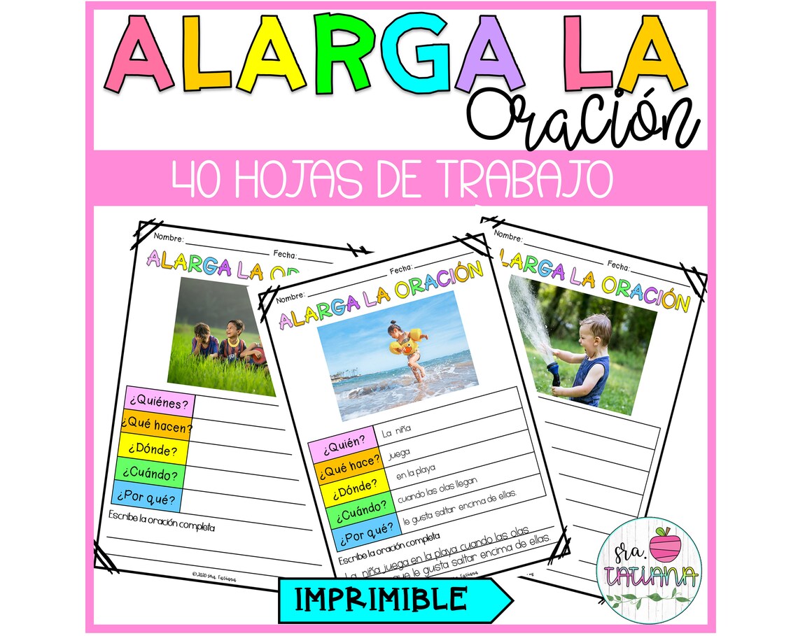 Printable Complete the Sentence in Spanish | Alarga La Oracion ...