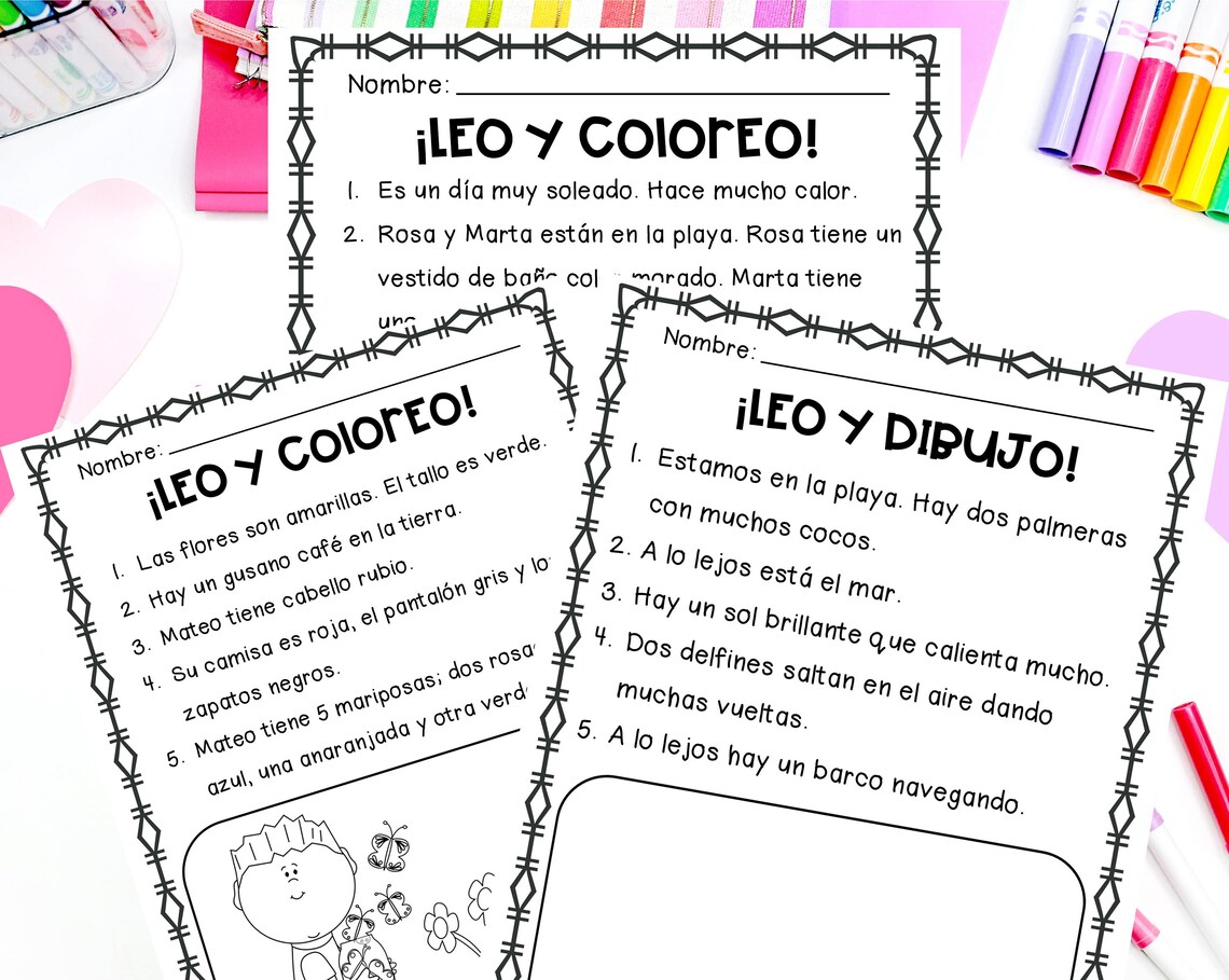 Comprensión De Lectura | Leo Y Coloreo | Leo Y Dibujo | Reading ...