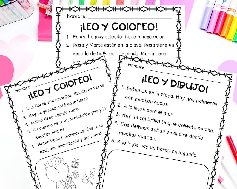 Comprensión De Lectura | Leo Y Coloreo | Leo Y Dibujo | Reading ...