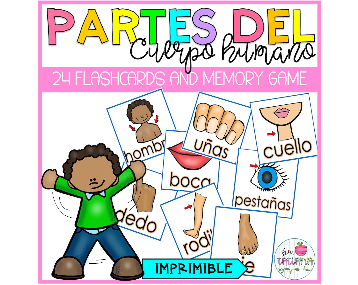 Printable Las Partes Del Cuerpo | Body Parts in Spanish | Spanish for ...