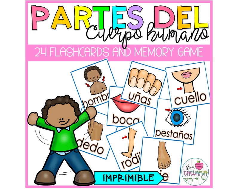 Printable Las Partes Del Cuerpo | Body Parts in Spanish | Spanish for ...