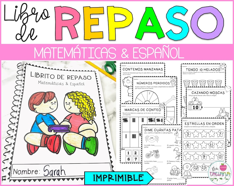Printable Summer Packet Review in Spanish Libro De Repaso De - Etsy