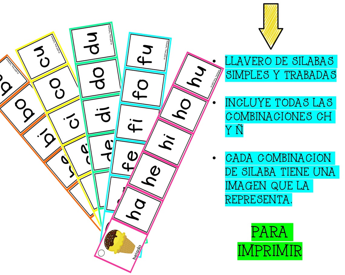 Llavero De Silabas | Silabas Simples Y Trabadas | Learn Spanish ...