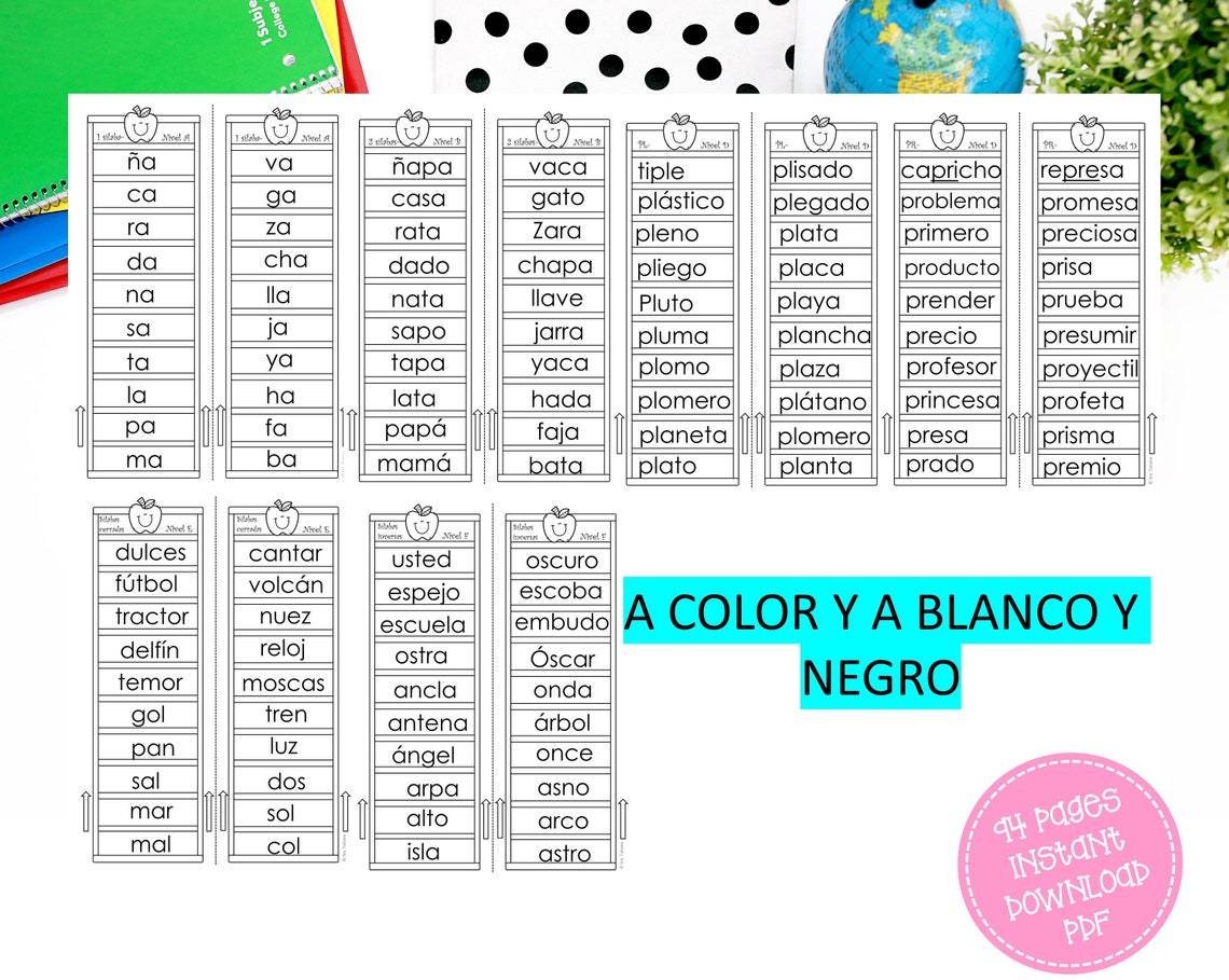 Printable Spanish Reading Fluency | Bloques De Lectura Por Niveles ...