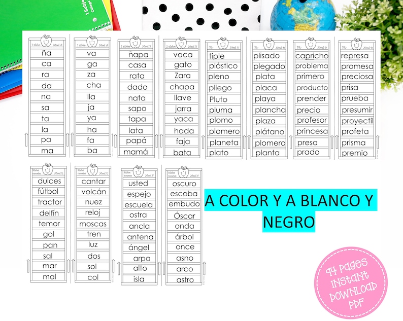 Printable Spanish Reading Fluency | Bloques De Lectura Por Niveles ...
