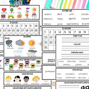 Printable Morning Calendar Folder in Spanish | Calendario Matutino En ...