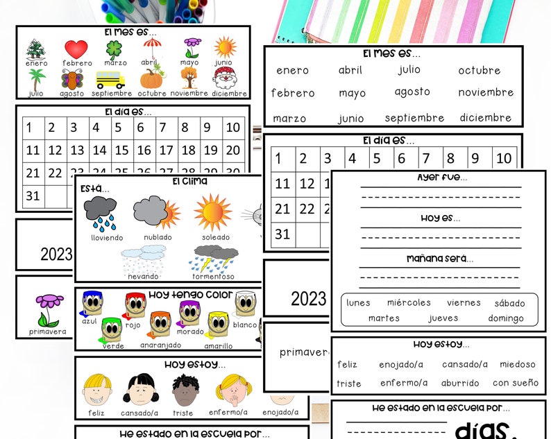 Printable Morning Calendar Folder in Spanish | Calendario Matutino En ...