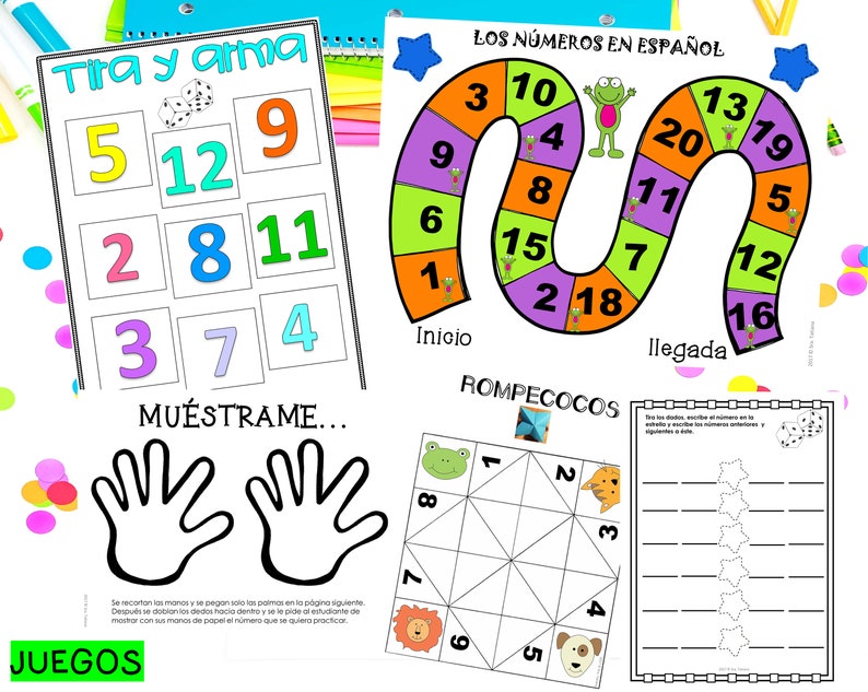 Printable Numbers in Spanish | Numeros En Español | Sentido Numerico ...