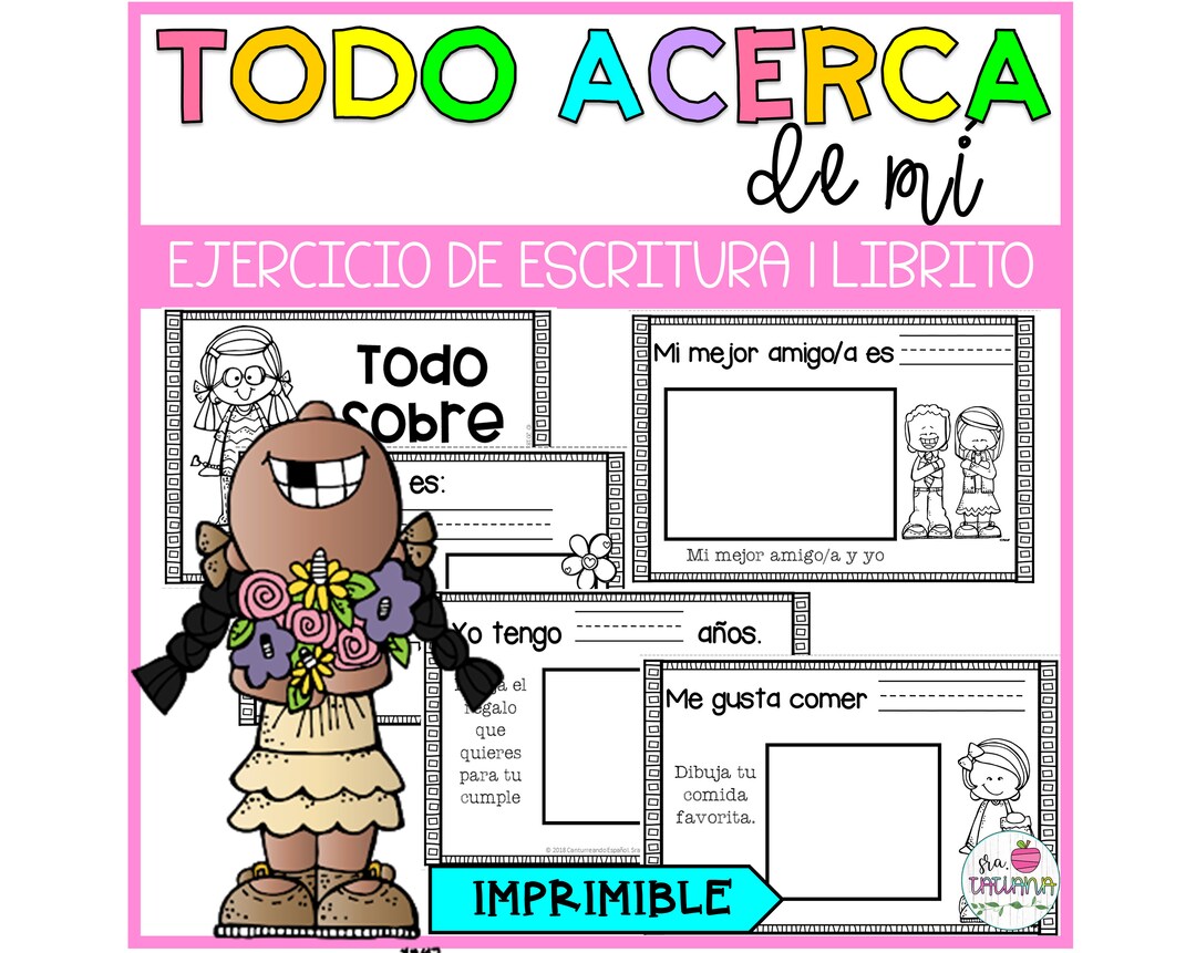 Printable | All About Me in Spanish |todo Sobre Mi | Actividad De ...