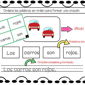 Printable Scrambled Sentences in Spanish | Formando Oraciones Revueltas ...