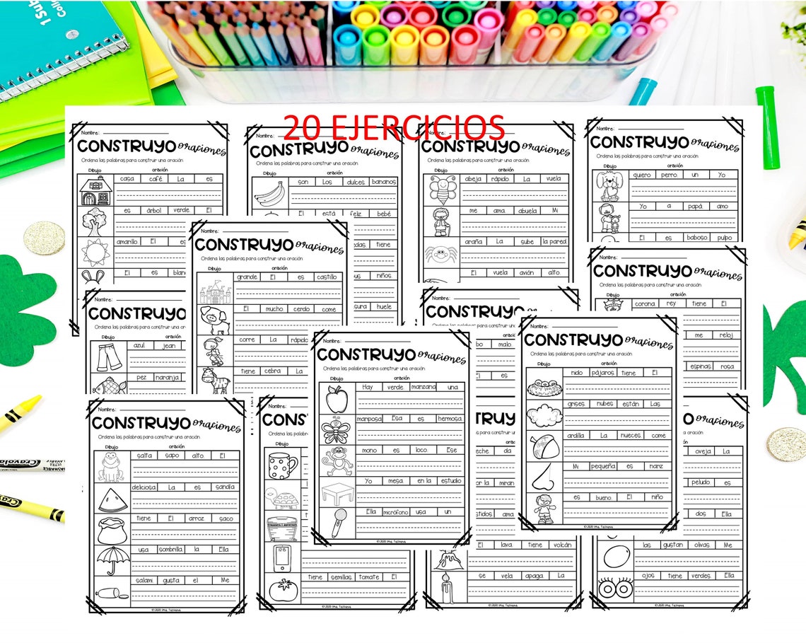 Printable Building Sentences in Spanish | Spanish Writing Activities ...
