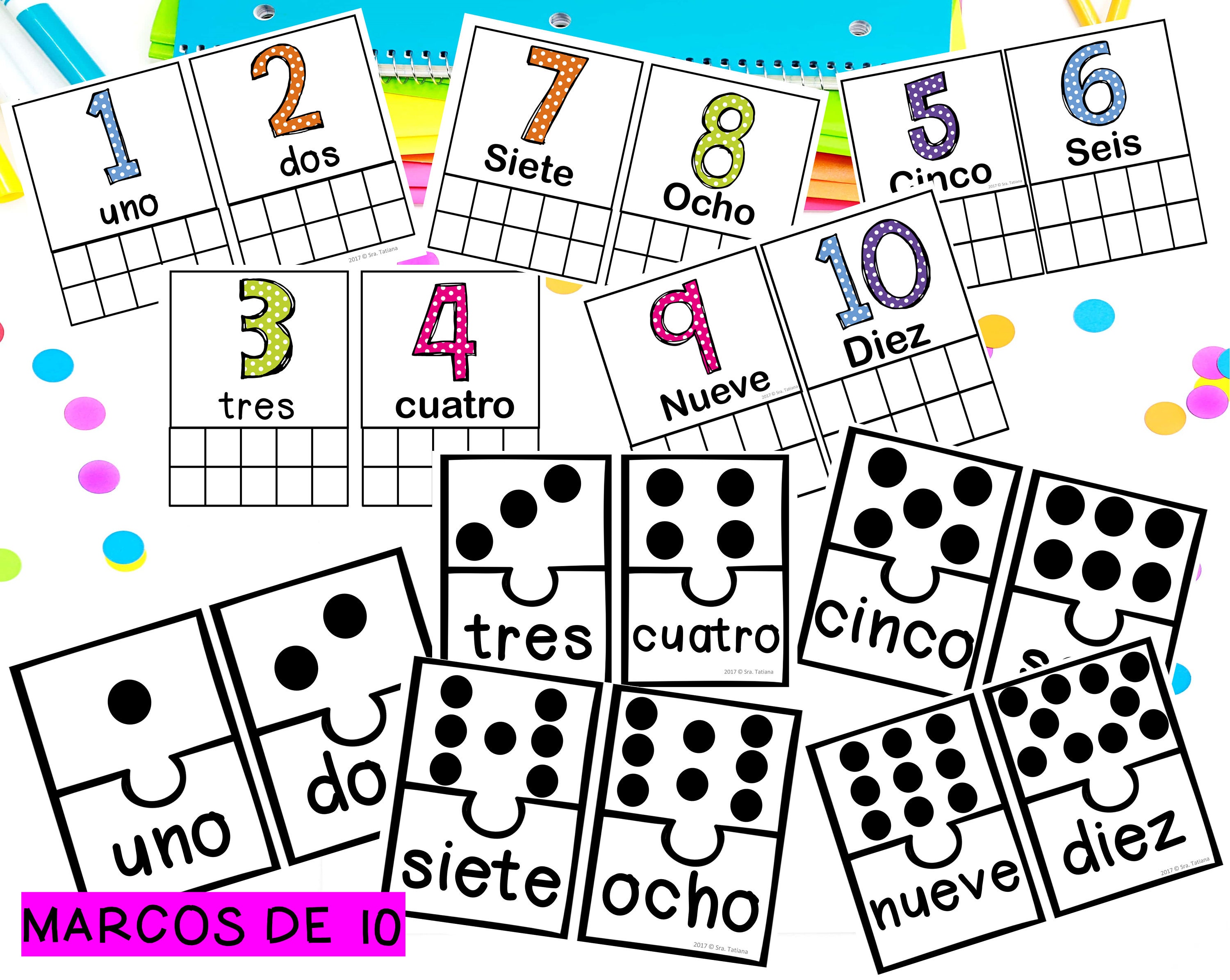 Printable Numbers in Spanish | Numeros En Español | Sentido Numerico ...