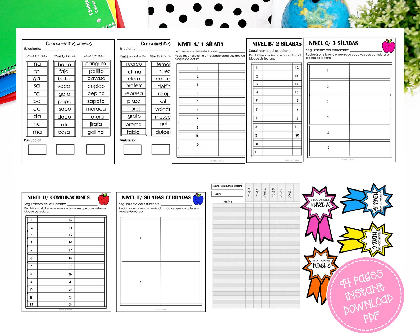 Printable Spanish Reading Fluency | Bloques De Lectura Por Niveles ...