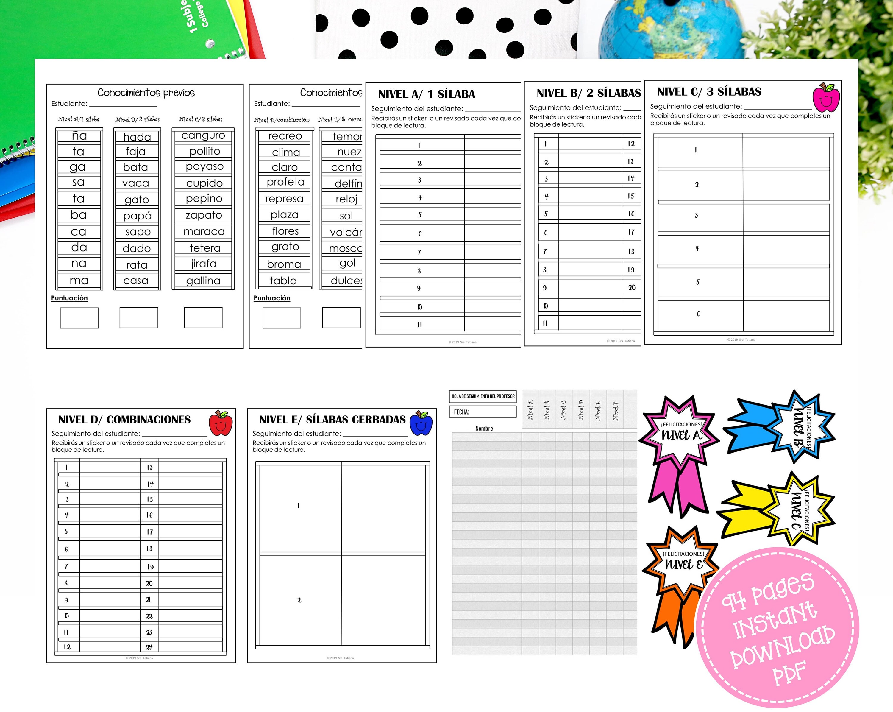 Printable Spanish Reading Fluency | Bloques De Lectura Por Niveles ...