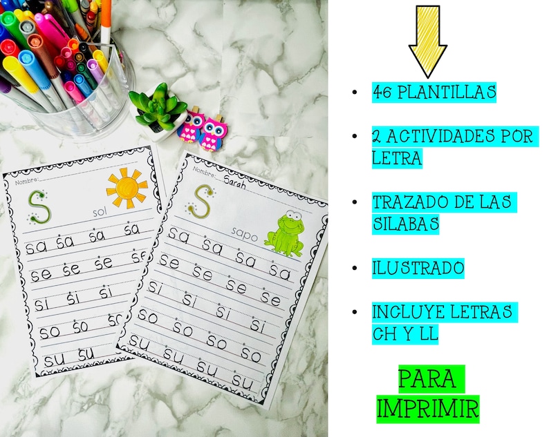 Printable Trace Syllables in Spanish | Trazo De Sílabas | Las Silabas ...