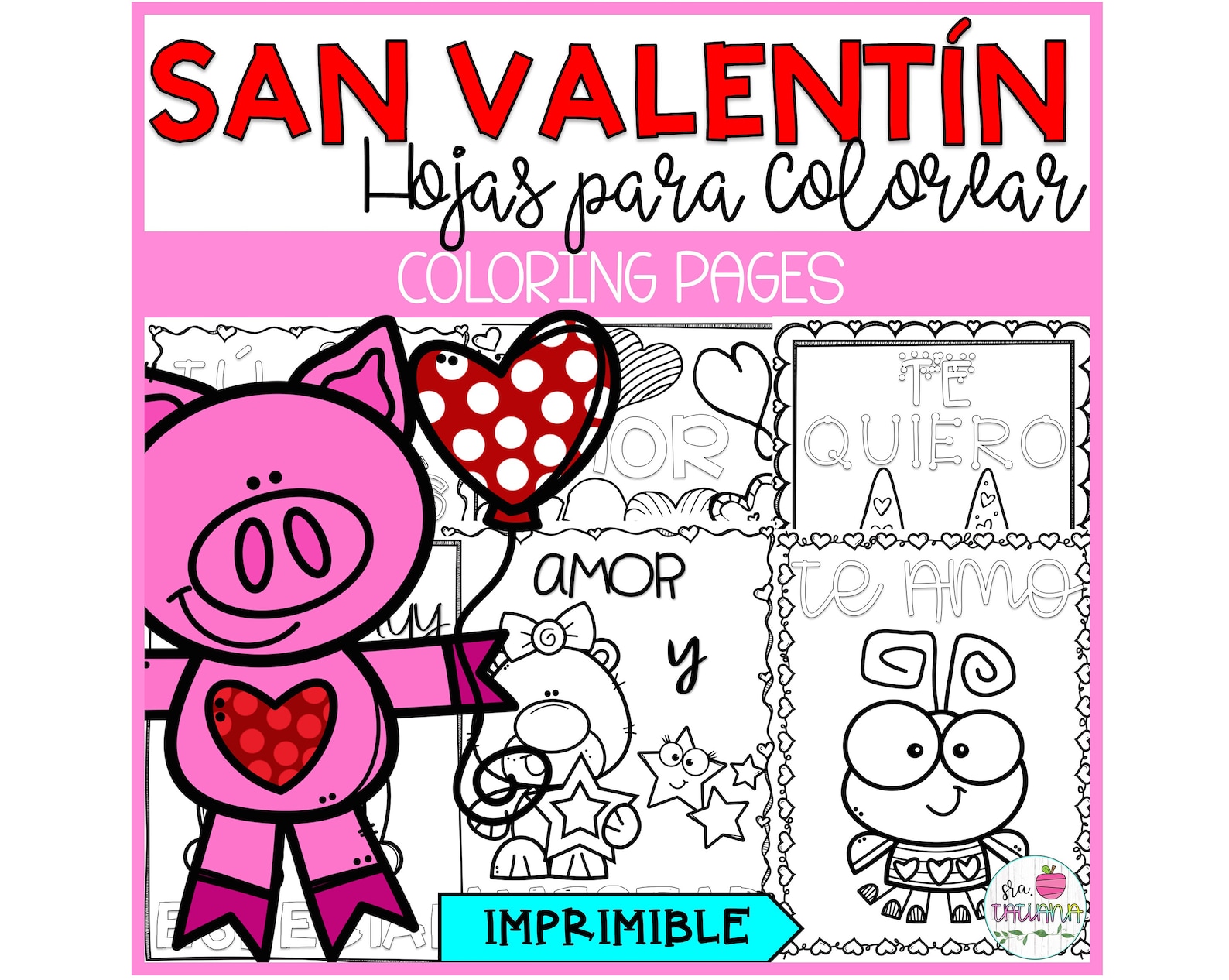 Spanish Valentine's Day Coloring Pages | Día De San Valentín | Spanish ...