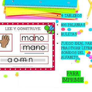 Printable Spanish Syllable Board | Tablero Silábico | Aprendiendo a ...