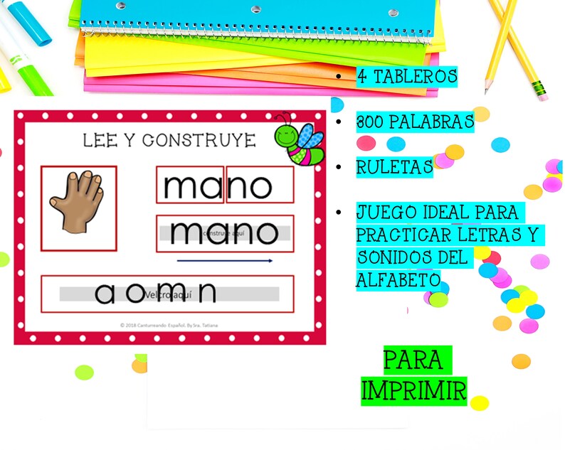 Printable Spanish Syllable Board | Tablero Silábico | Aprendiendo a ...