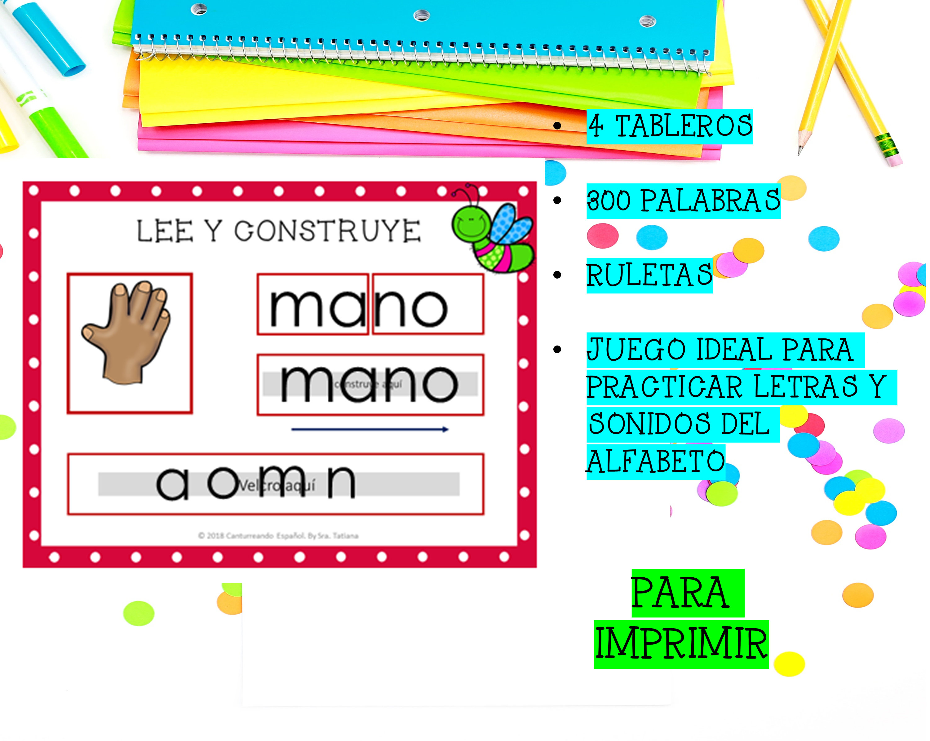Printable Spanish Syllable Board | Tablero Silábico | Aprendiendo a ...