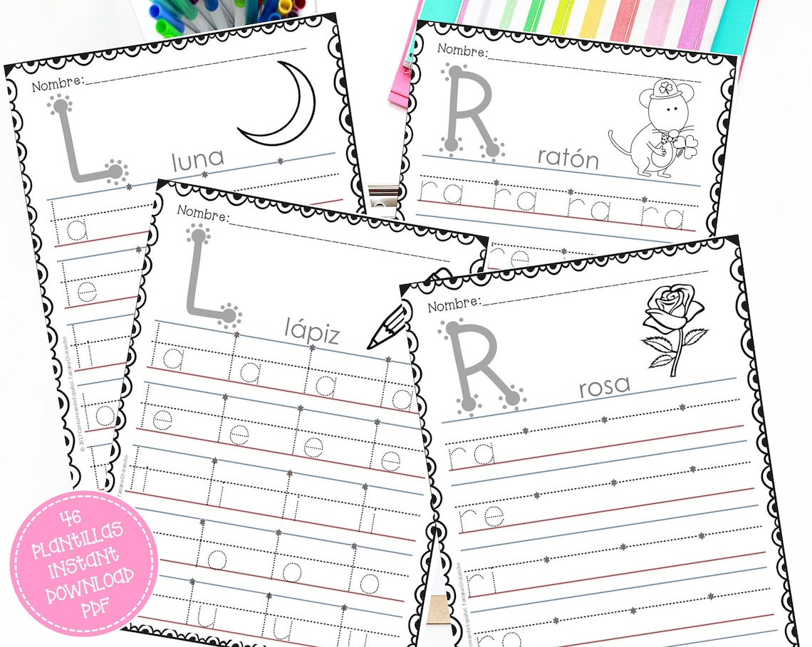 Printable Trace Syllables in Spanish | Trazo De Sílabas | Las Silabas ...