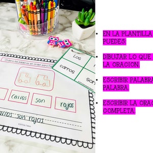 Printable Scrambled Sentences in Spanish | Formando Oraciones Revueltas ...