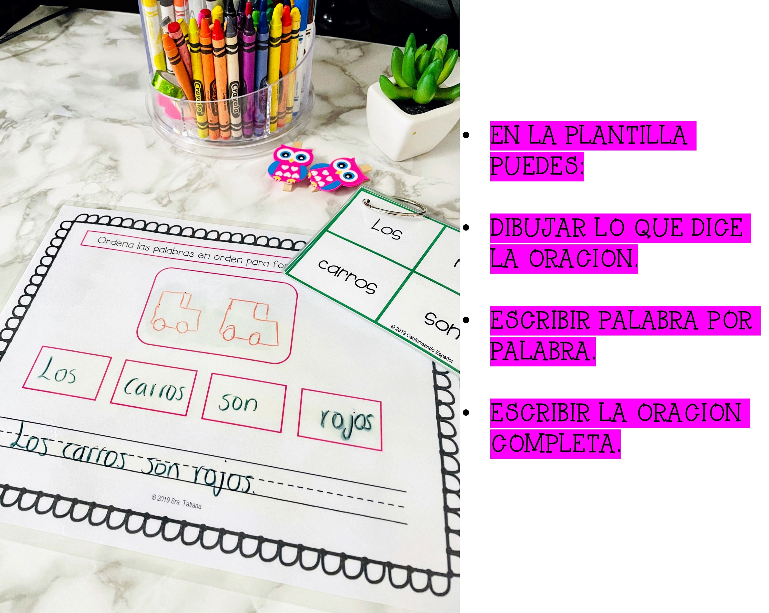 Printable Scrambled Sentences in Spanish Formando Oraciones Revueltas ...