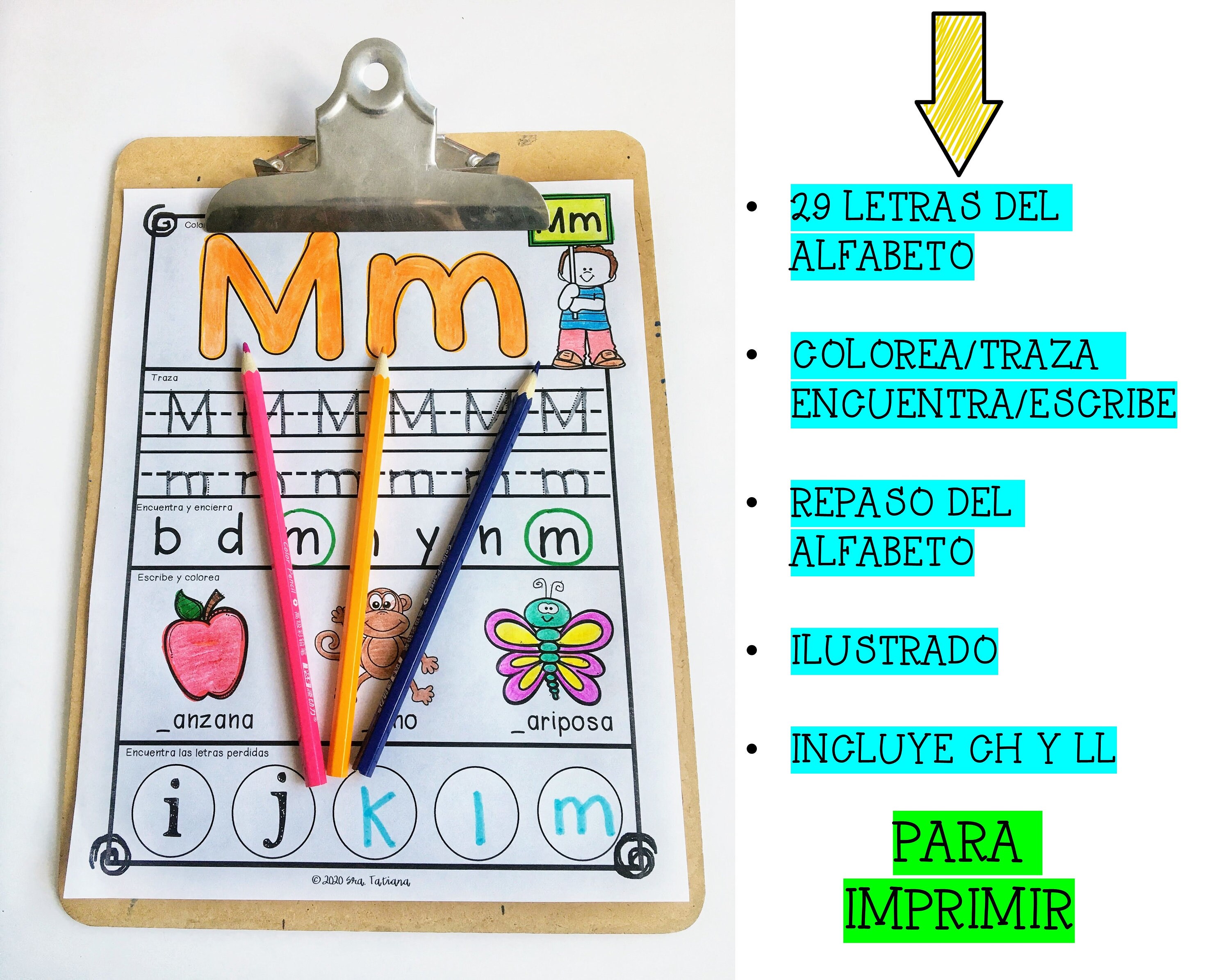 Printable Spanish Alphabet Worksheets | Actividades Para El Alfabeto ...