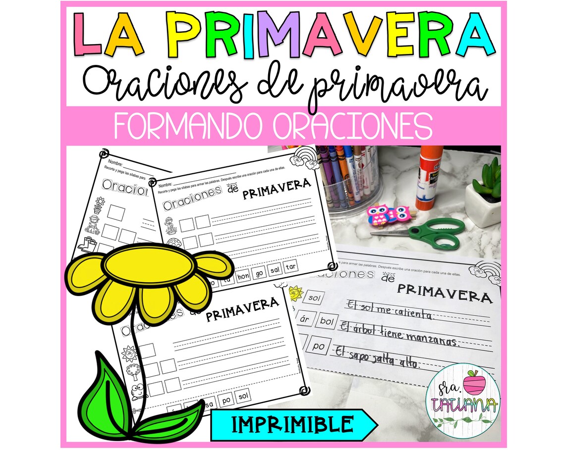 La Primavera | Oraciones De Primavera | Silabas | Spring Season in ...