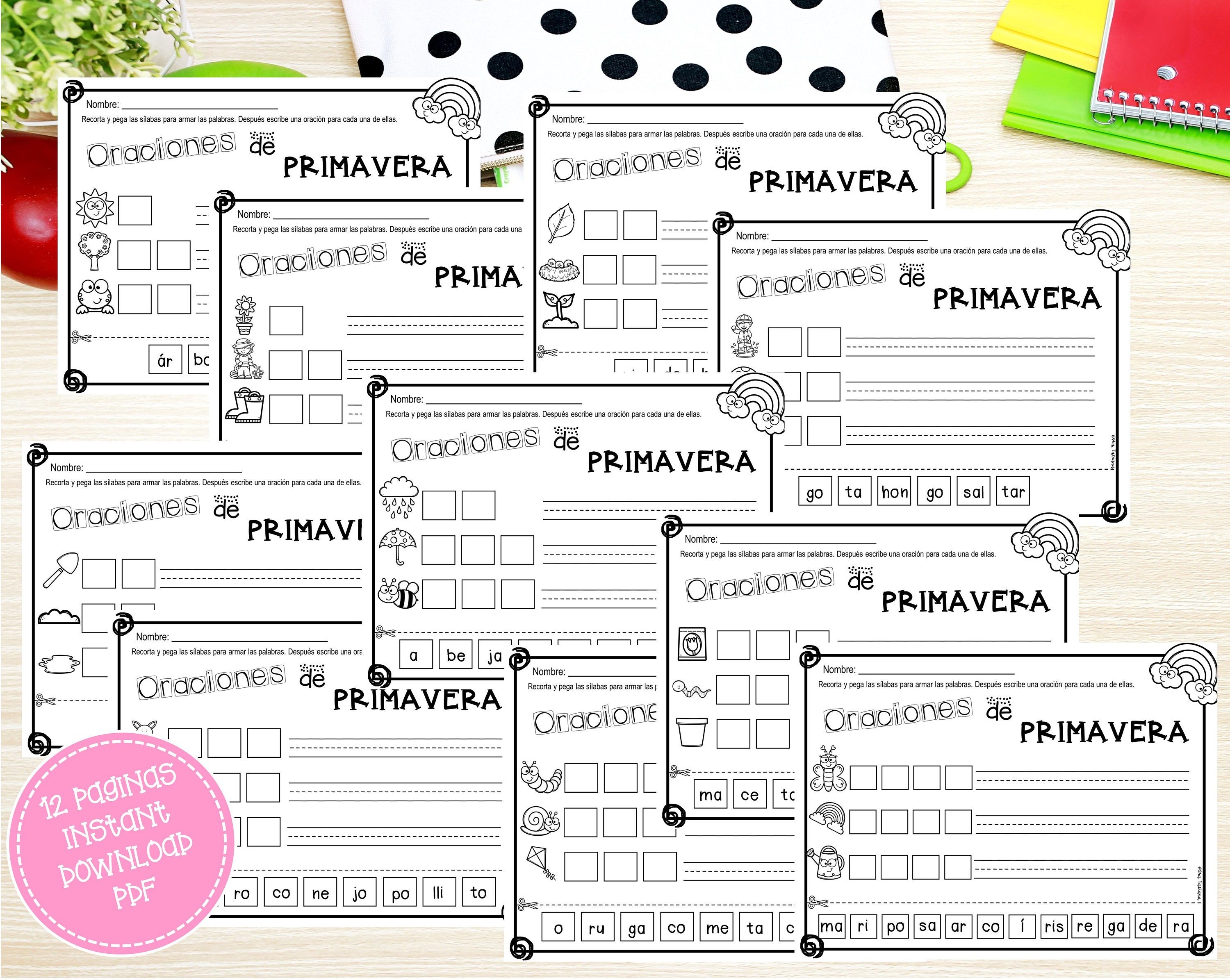 La Primavera | Oraciones De Primavera | Silabas | Spring Season in ...