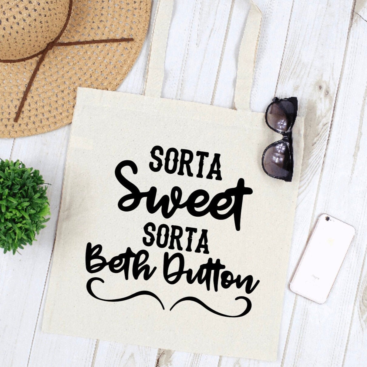 Beth Dutton Canvas Tote bag / Yellowstone TV / Sorta Sweet | Etsy