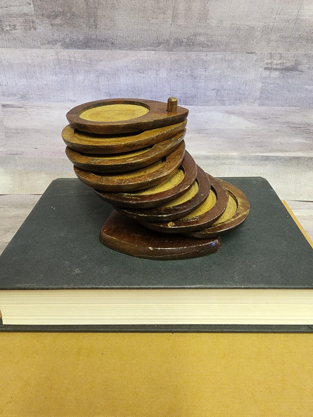 MCM Sere Wood Coasters With Stand - Etsy
